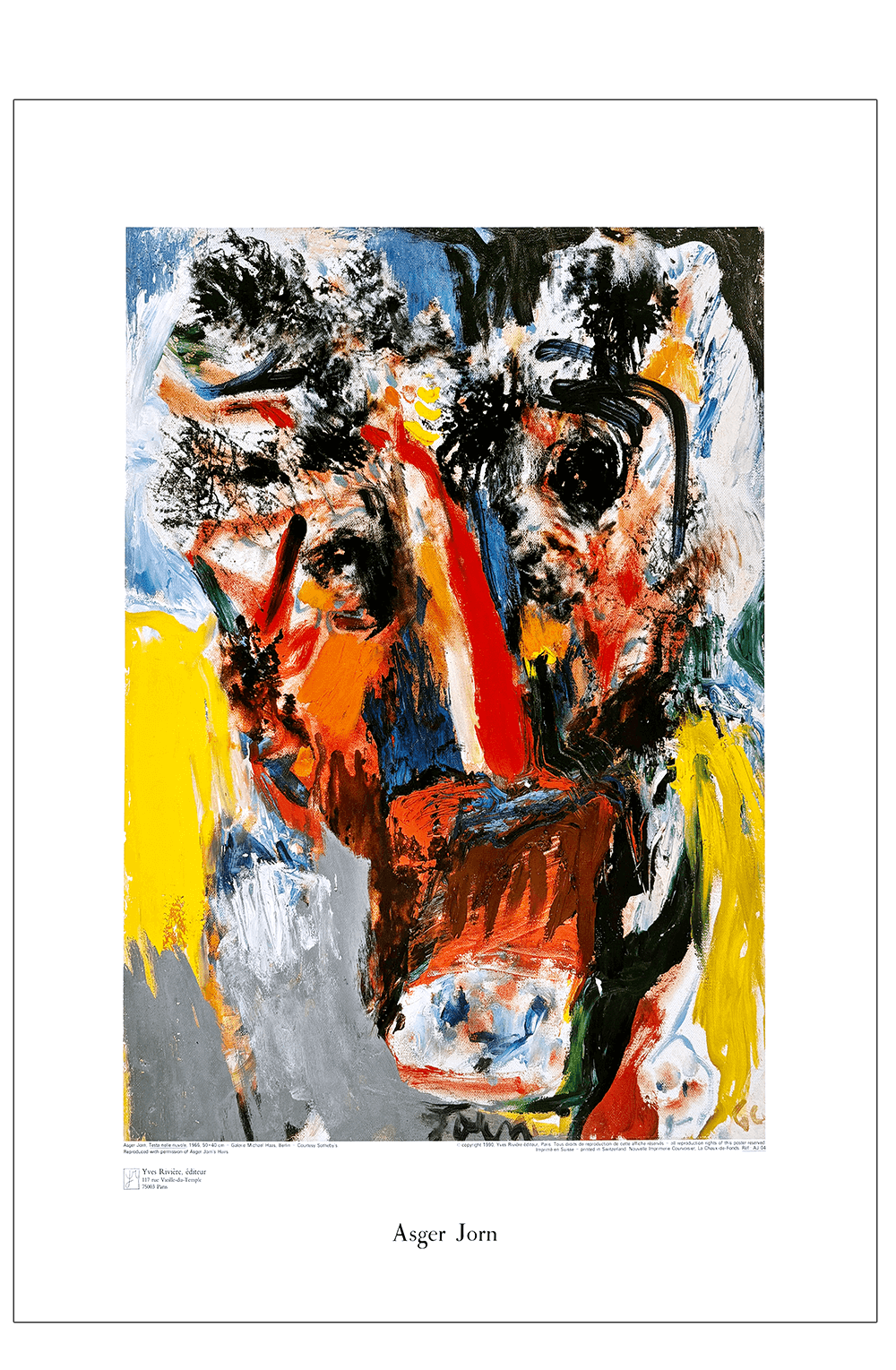 Asger Jorn. Testa Nelle Nuvole 1966 - Plakater - Permild & Rosengreen