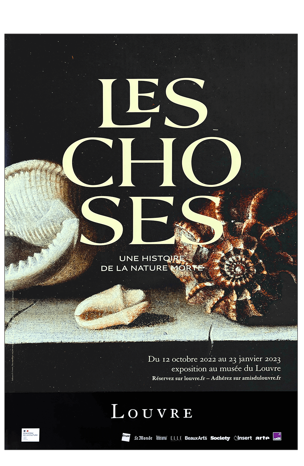 Exhibition poster from Louvre Adrian Coorte (seashells) 40 x 60 cm.